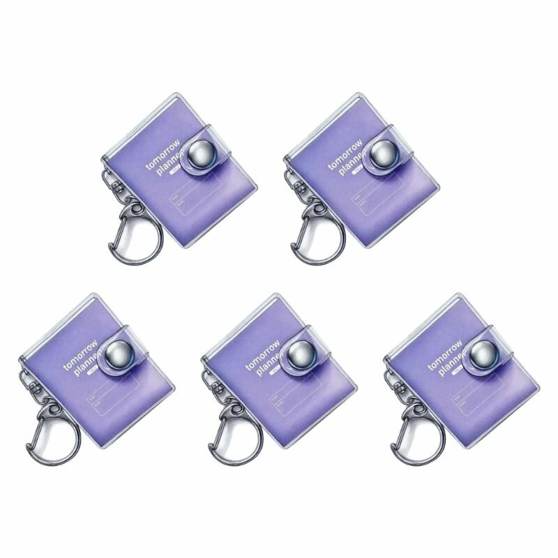 5 мини-блокнотов-брелоков-фиолетовый