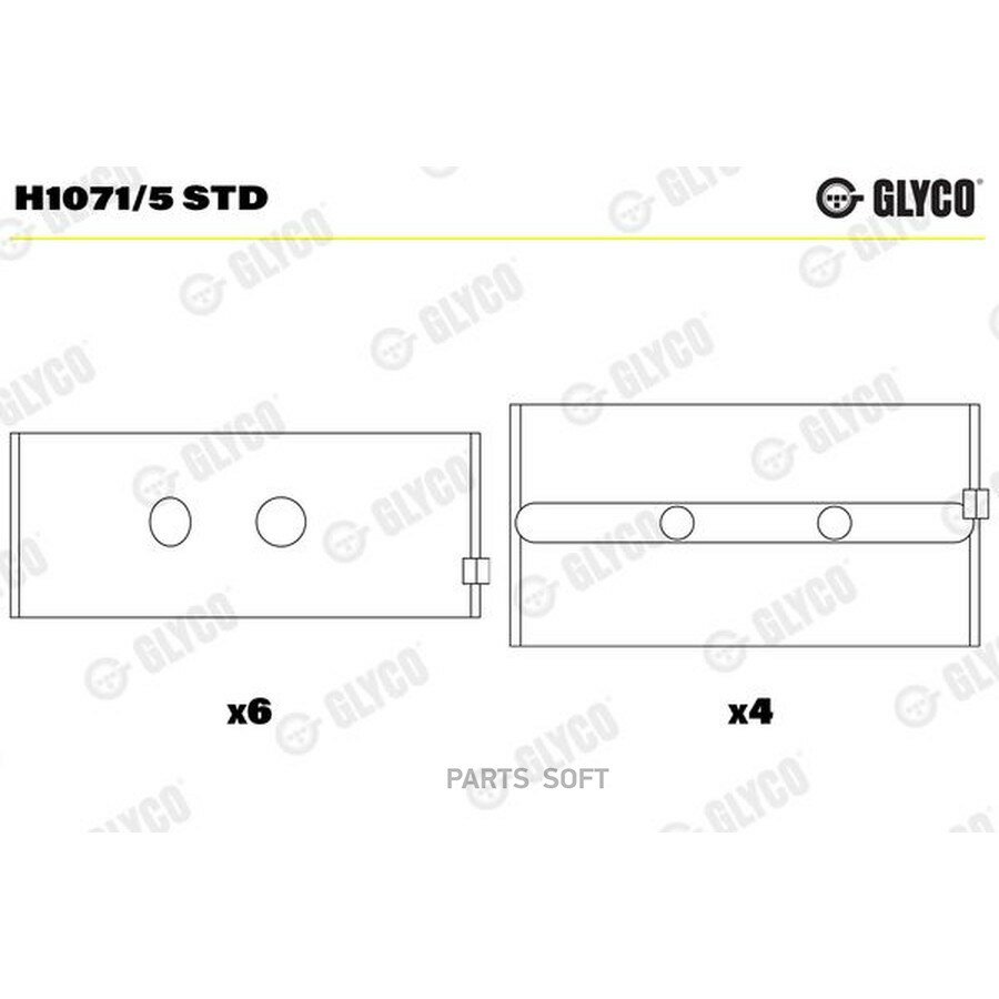 Вкладыши двигат от официального дистрибьютора, GLYCO, артикул H10715STD