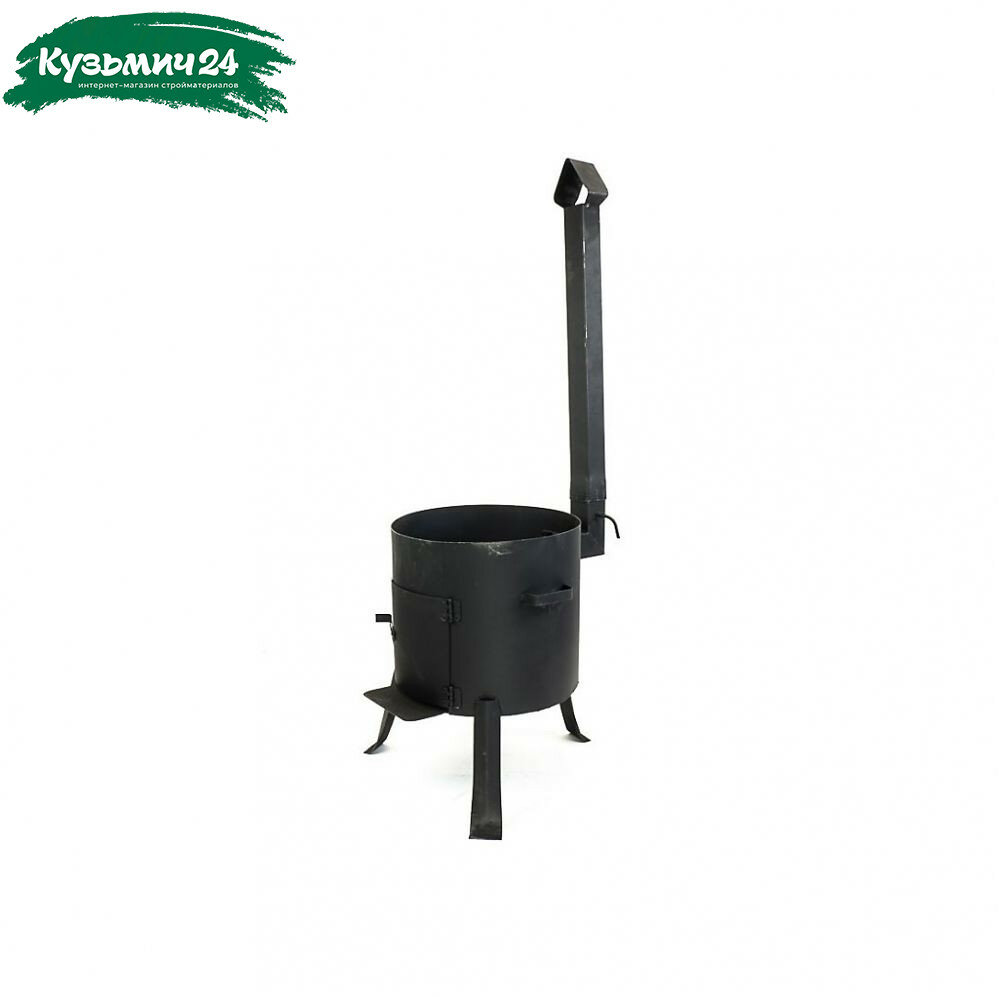 Печка диаметром 360 мм под казан, с трубой-дымоходом, сталь 2 мм, 1 шт