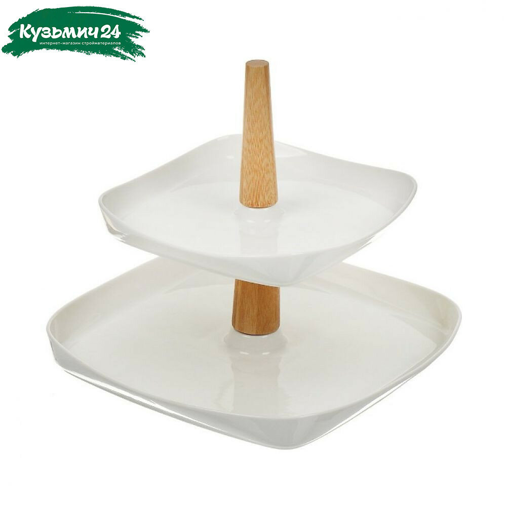 Ваза для фруктов 2 яруса, керамика 26.5х3 см, 19.5х3 см Y4-6272