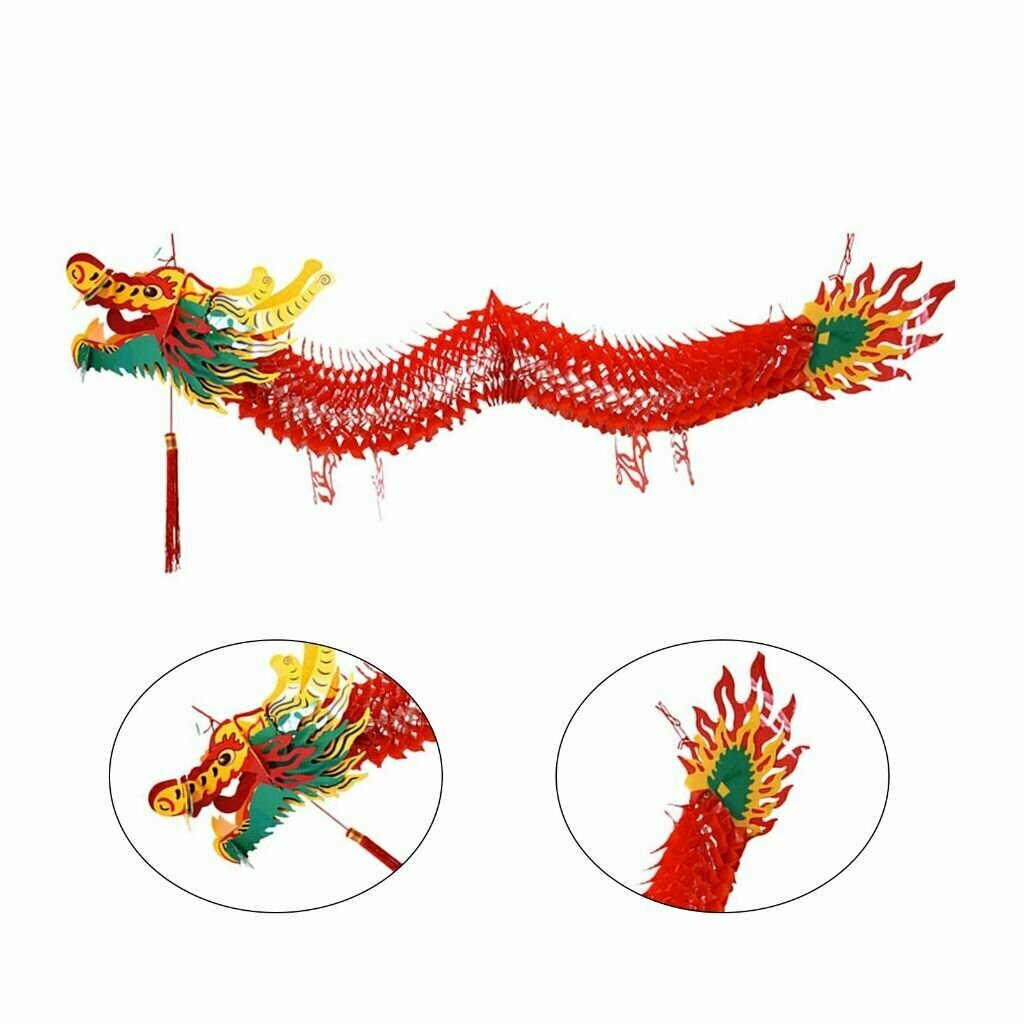 Праздничный 3D-декор в виде бумажного дракона, Фестиваль китайских фонарей, празднование Нового года