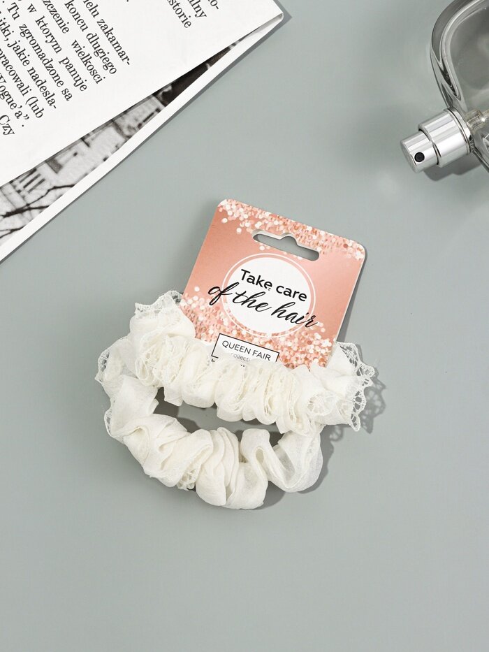 Резинки для волос QF «Каприс», набор 2 шт, 7 см, молочные