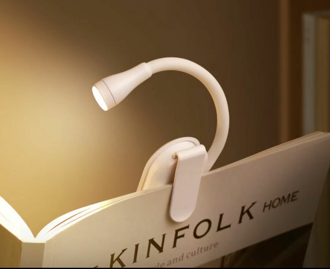 Лампа для чтения на прищепке Classmark светильник, подсветка для книги, гибкий мини фонарик беспроводной и портативный, 3 температуры света и регулировка яркости, до 24 часов работы на одном заряде