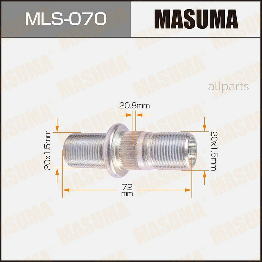 MASUMA MLS070 MLS070 Шпилька колесная TOYOTA OEM 90942-02046 (TRUCK)
