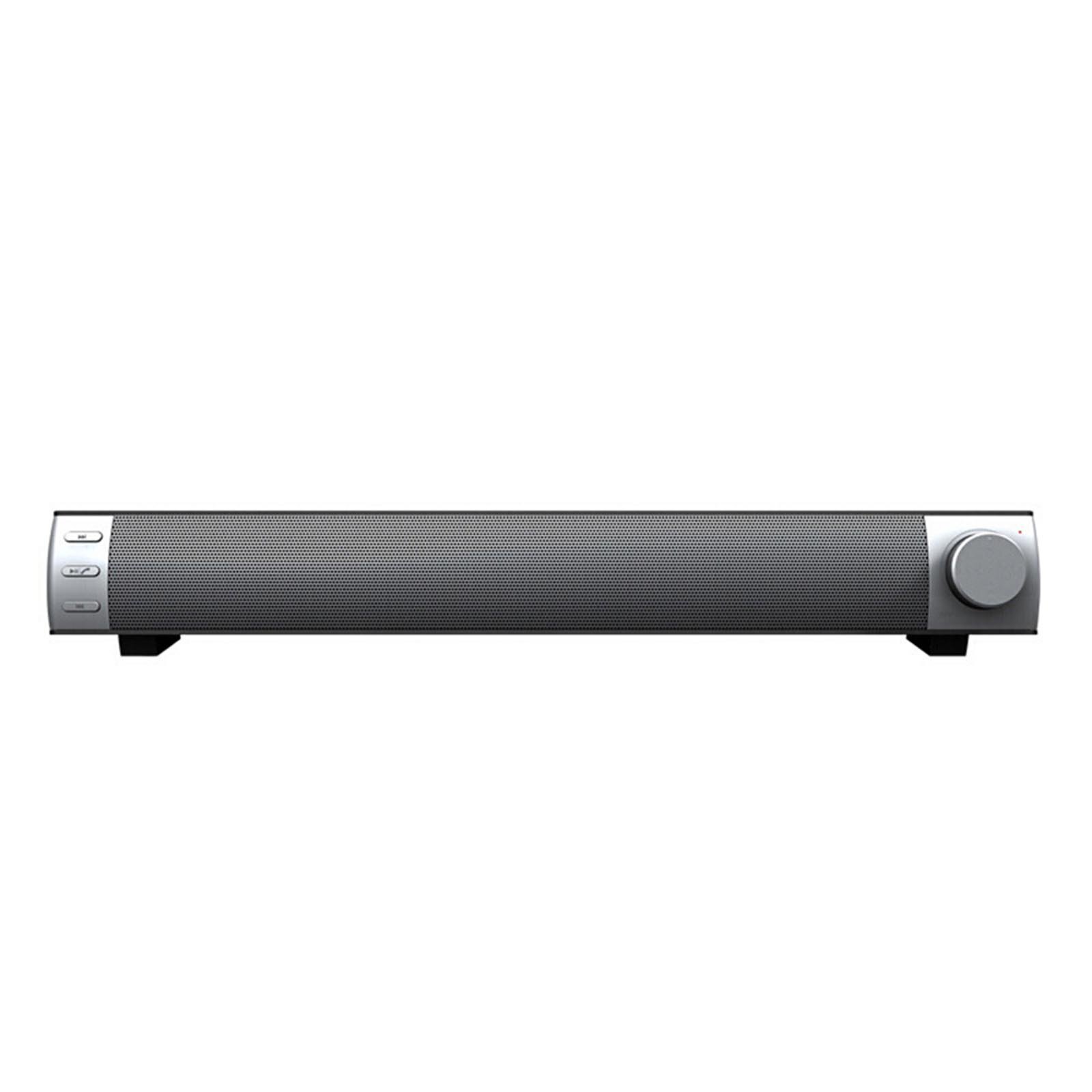 Беспроводная Bluetooth Колонка 10W Soundbar Домашний Театр Deep Bass Звуковая Панель AUX IN TF Карта Воспроизведение Музыки Свободные Руки с Микрофоном Встроенный АКБ 2200mAh, Золотой, Серый, Размер 42.0*6.2*6.2cm, Вес 568g
