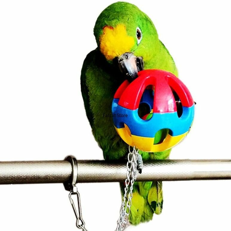 Игрушки для попугаев, мячики с колокольчиками, жевательные, разноцветные