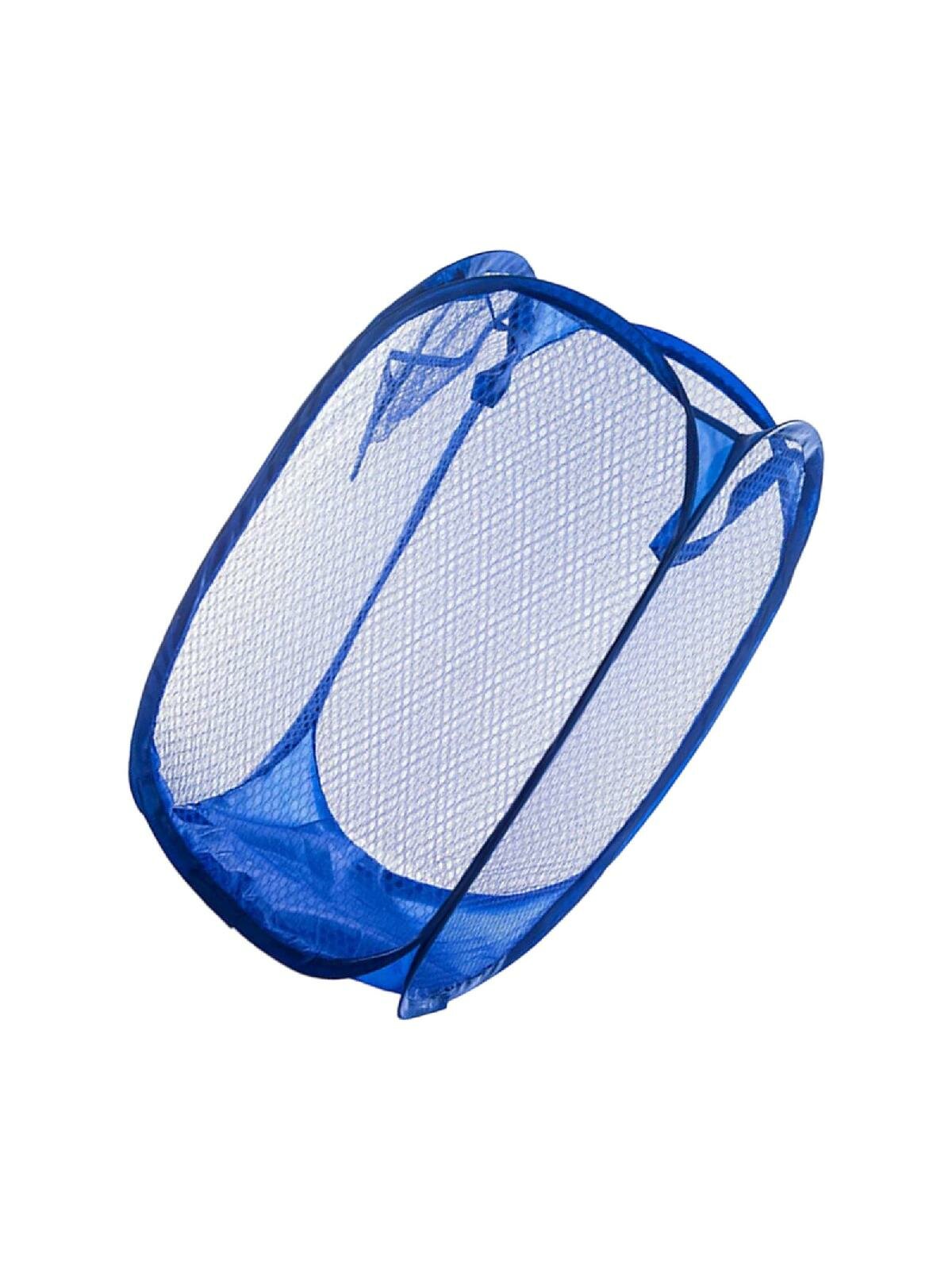 Корзина для хранения, Сетчатая выдвижная корзина для белья, переносная, складная, легко открывается, корзина для одежды-темно-синий