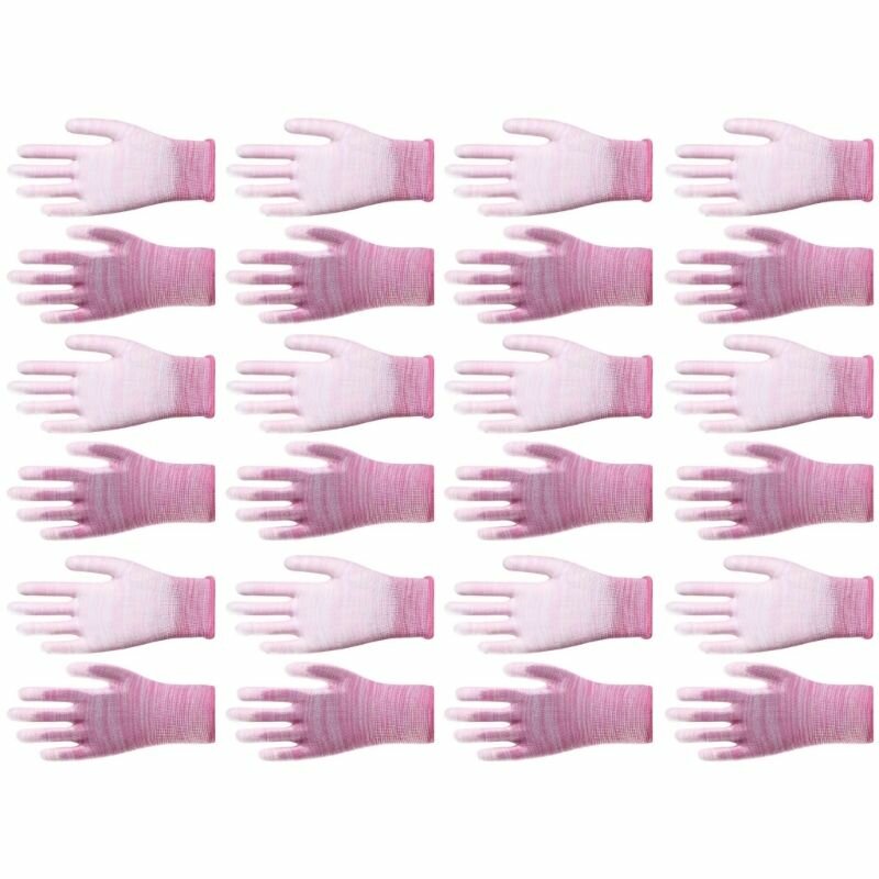 12 пар водонепроницаемых, нескользящих, износостойких и дышащих садовых защитных перчаток унисекс с латексным покрытием для ладоней-розовый стиль-средний размер
