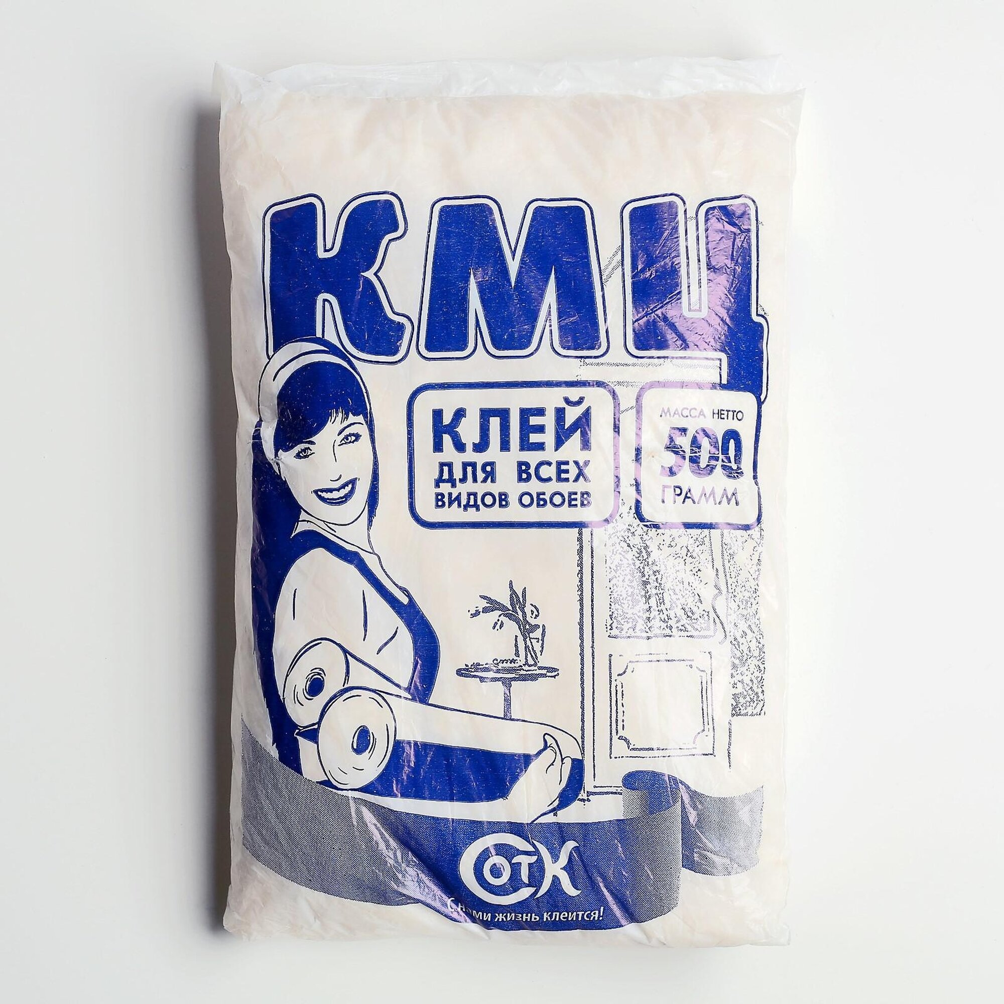 Клей обойный КМЦ, универсальный, 500 грамм, 1 шт, упаковка пакет