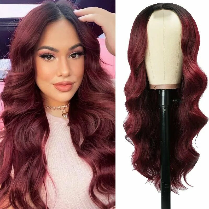 68см Черный синтетический длинный волнистый кудрявый парик для женщин Европы и Америки.