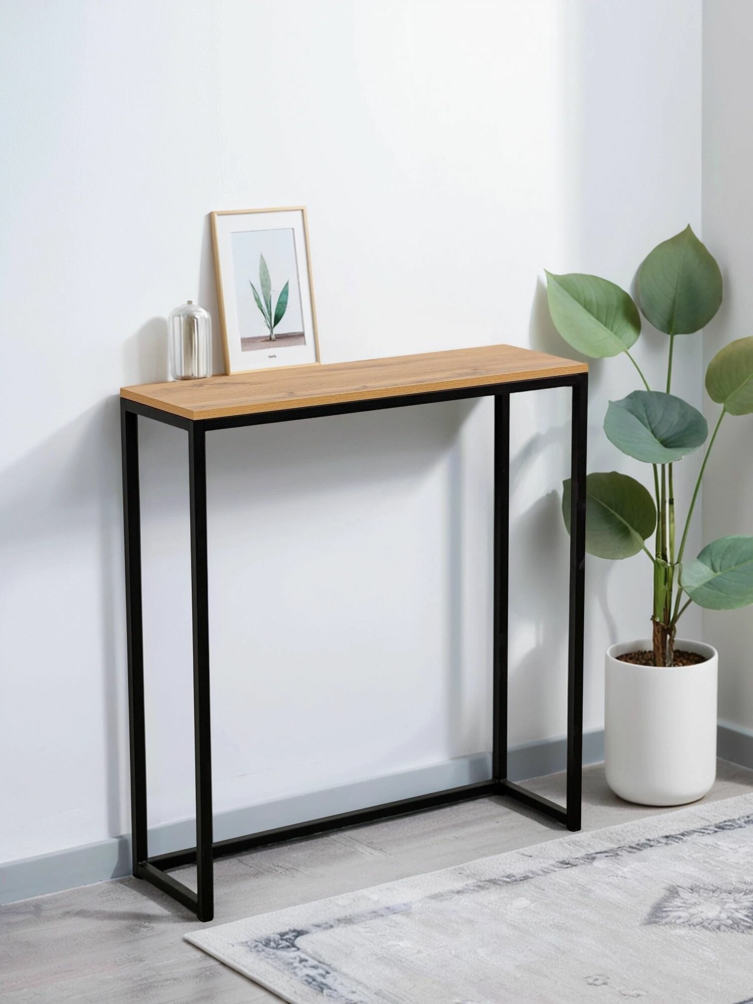 Консольный столик, Дуб Вотан, 85х100х25 см