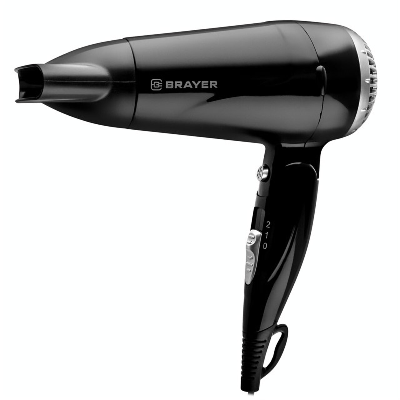 Фен "BRAYER" BR3024, 1600 Вт, складная ручка, черный, 3 скорости