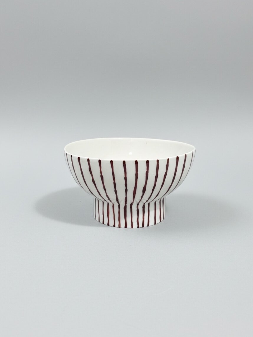 Фруктовница ручной работы «Полоски», керамика, 18 см