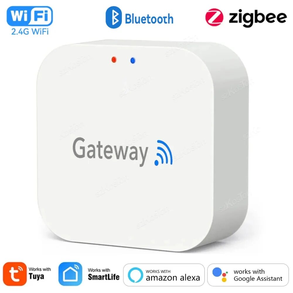 Умный шлюз Tuya Smart Life: Многопротокольный хаб автоматизации (ZigBee 3.0, WiFi, Bluetooth Mesh) с голосовым управлением для Alexa, Google, Yandex Alice - Центр управления умным домом