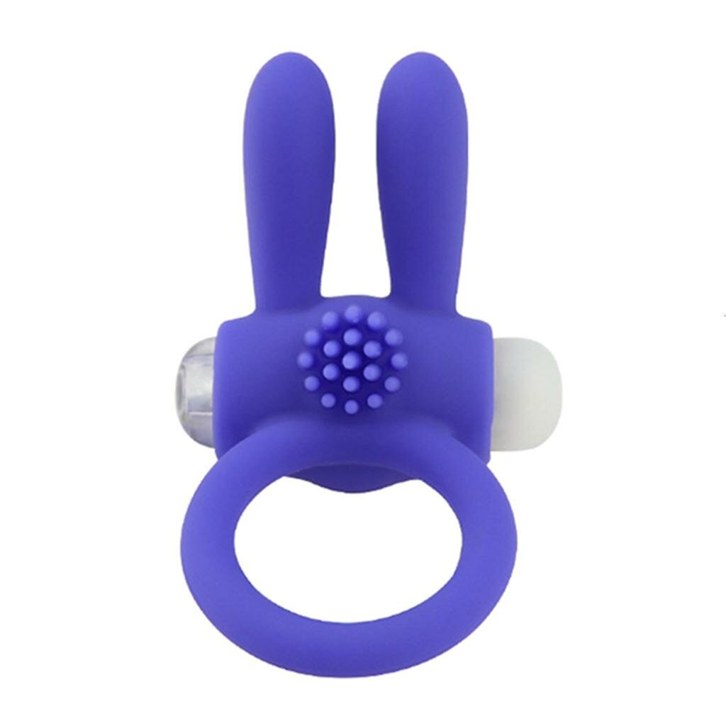 Вибрирующее кольцо-фаллоимитатор для массажа, Синий