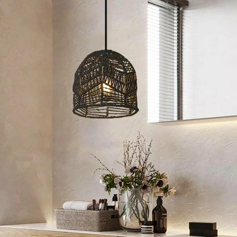 Абажур ручной работы из бумажного шпагата, плетеный плафон для подвесного светильника, эко-дизайн