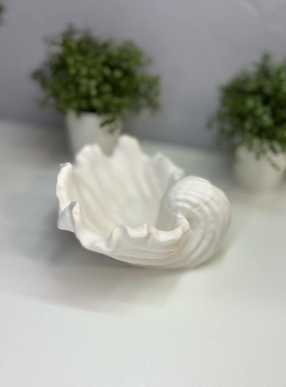 Подсвечник кашпо Ракушка для раскрашивания из высокопрочного гипса объем 100 мл
