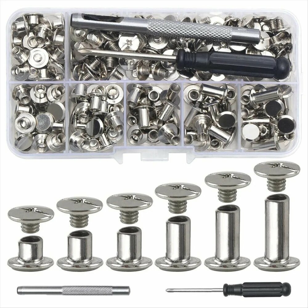 Заклепки Chicago Screw Leather Rivets, набор из 5 винтов для крепления M5, для декорирования ремней из искусственной кожи (110 шт.) A