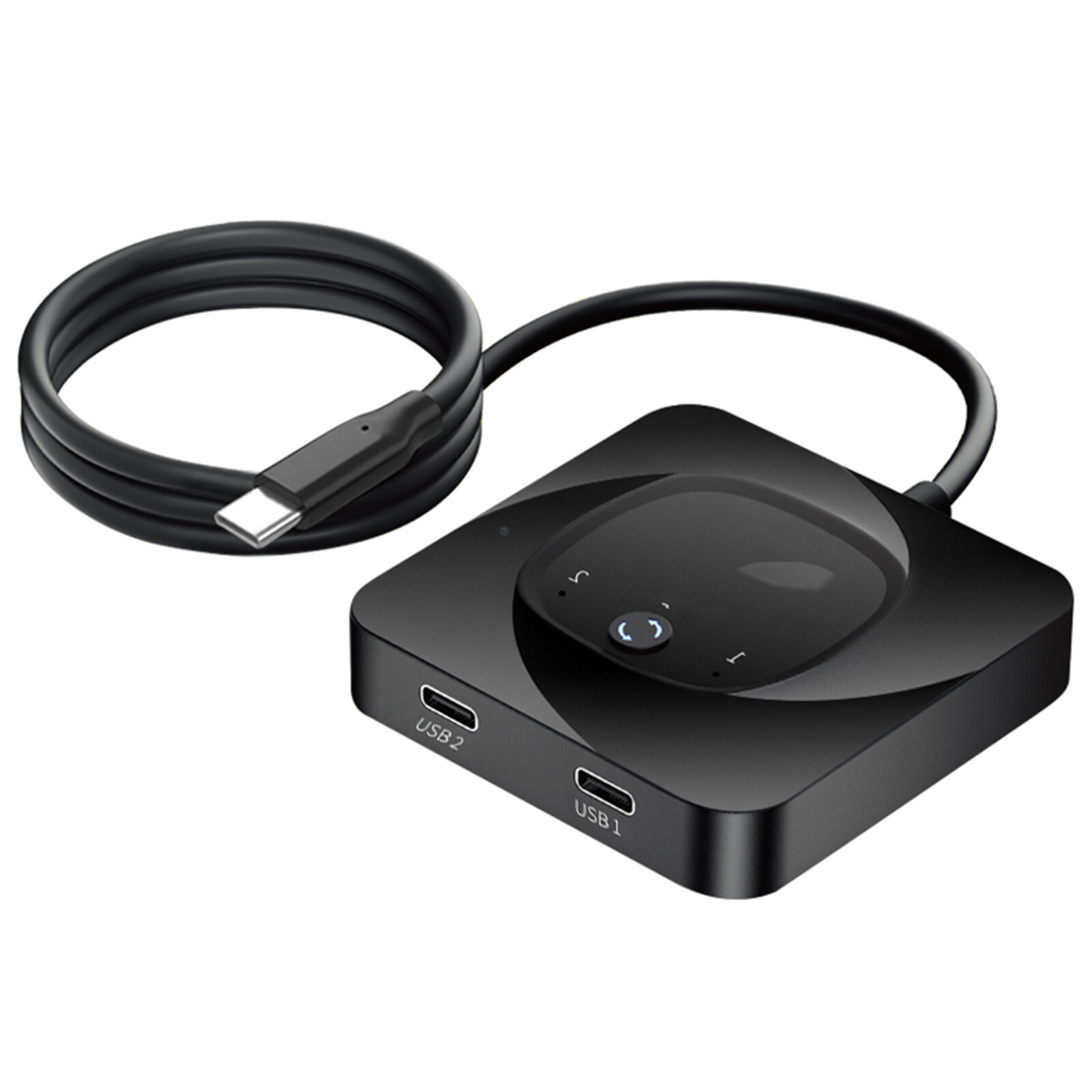 Двунаправленный USB-C KVM-переключатель для 2 компьютеров 8K 60 Гц HDR с поддержкой передачи данных 10 Гбит/с, зарядка PD 100 Вт с 2 кабелями USB-C для планшета и телефона