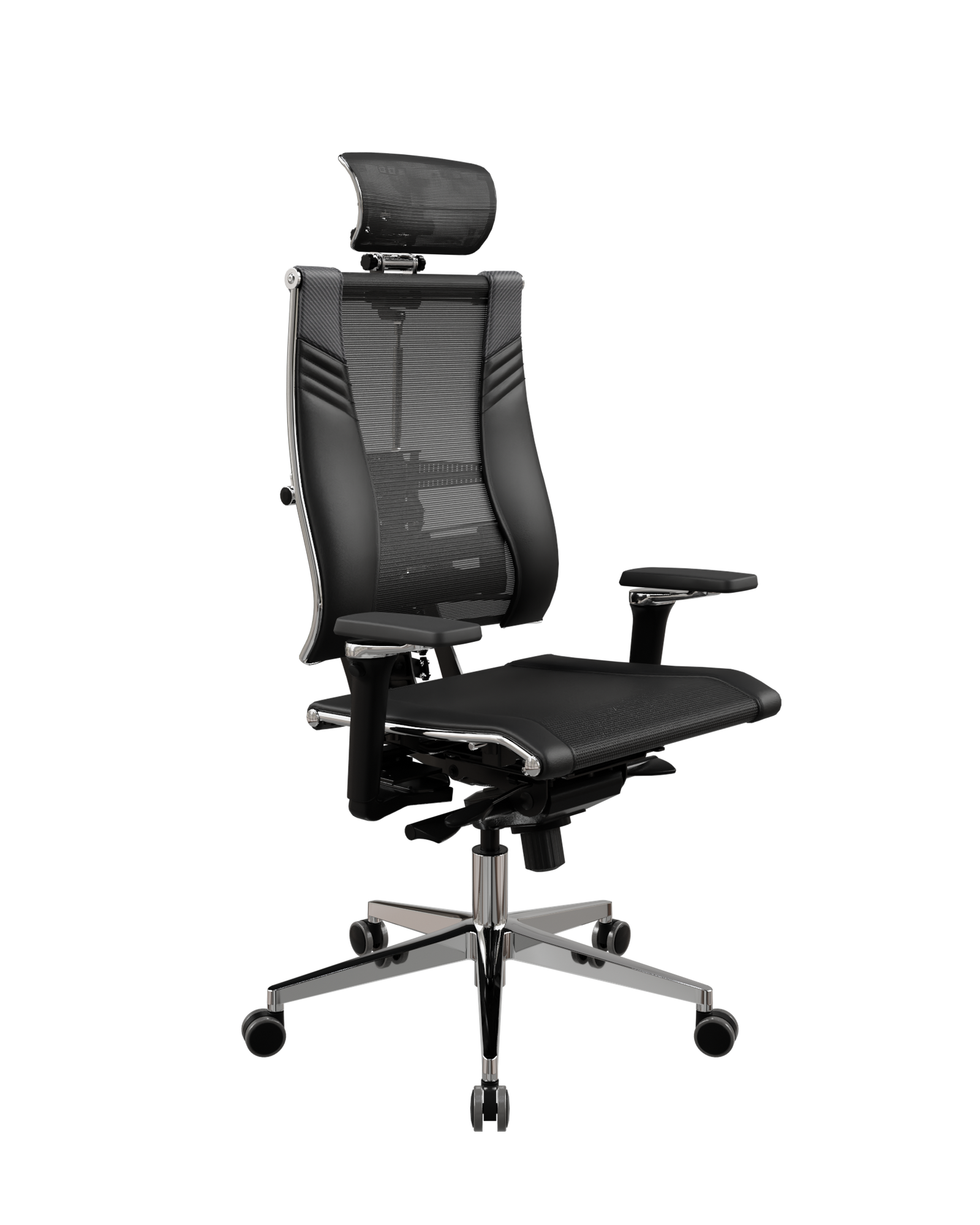 Кресло Yoga 4D Triumph MAX Black Diamond (черный+карбон)\литое пятилучие