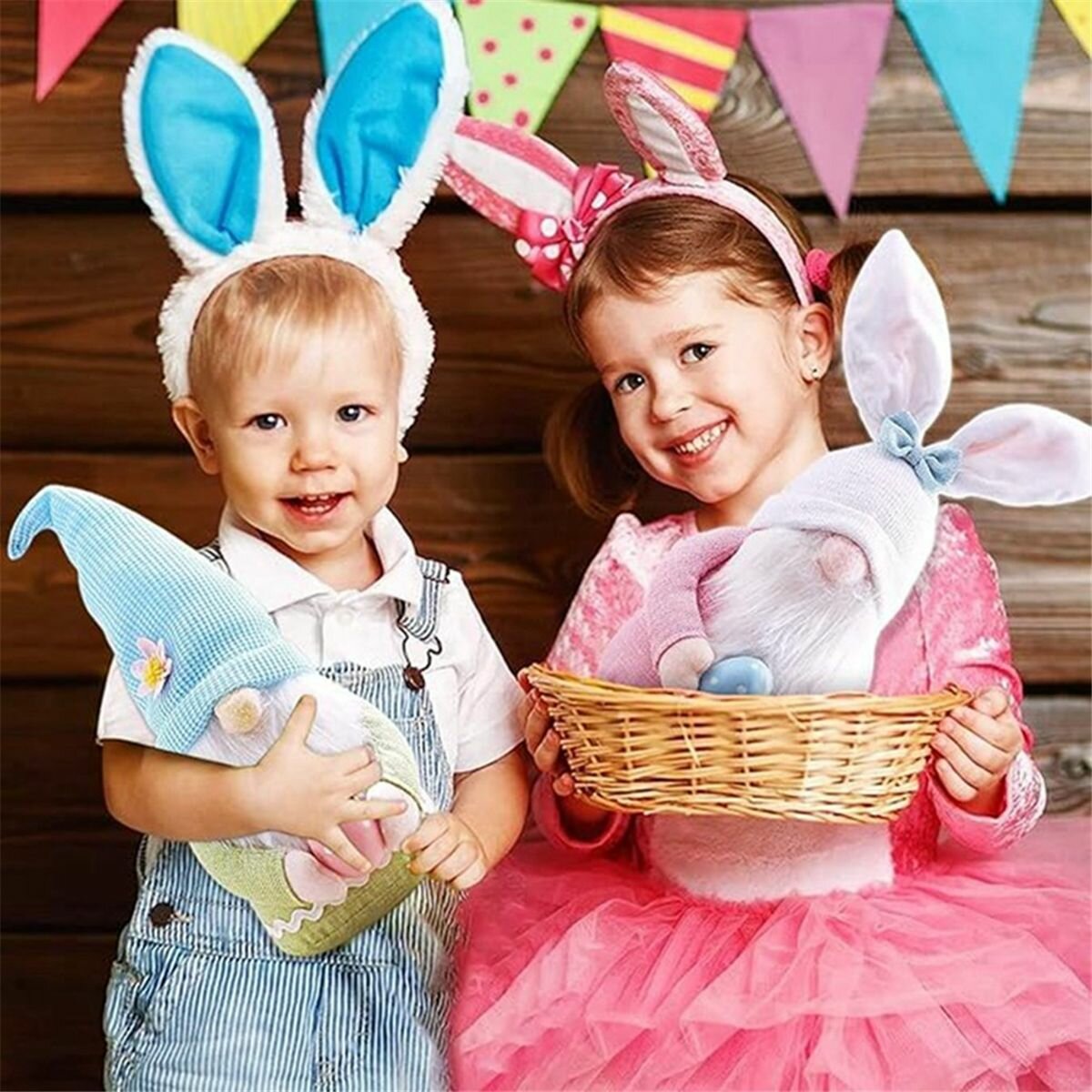 2 шт. кролик-гном с пасхальным яйцом, безликая кукла-гном ручной работы, подарок для декора детской комнаты и весенний декор в помещении