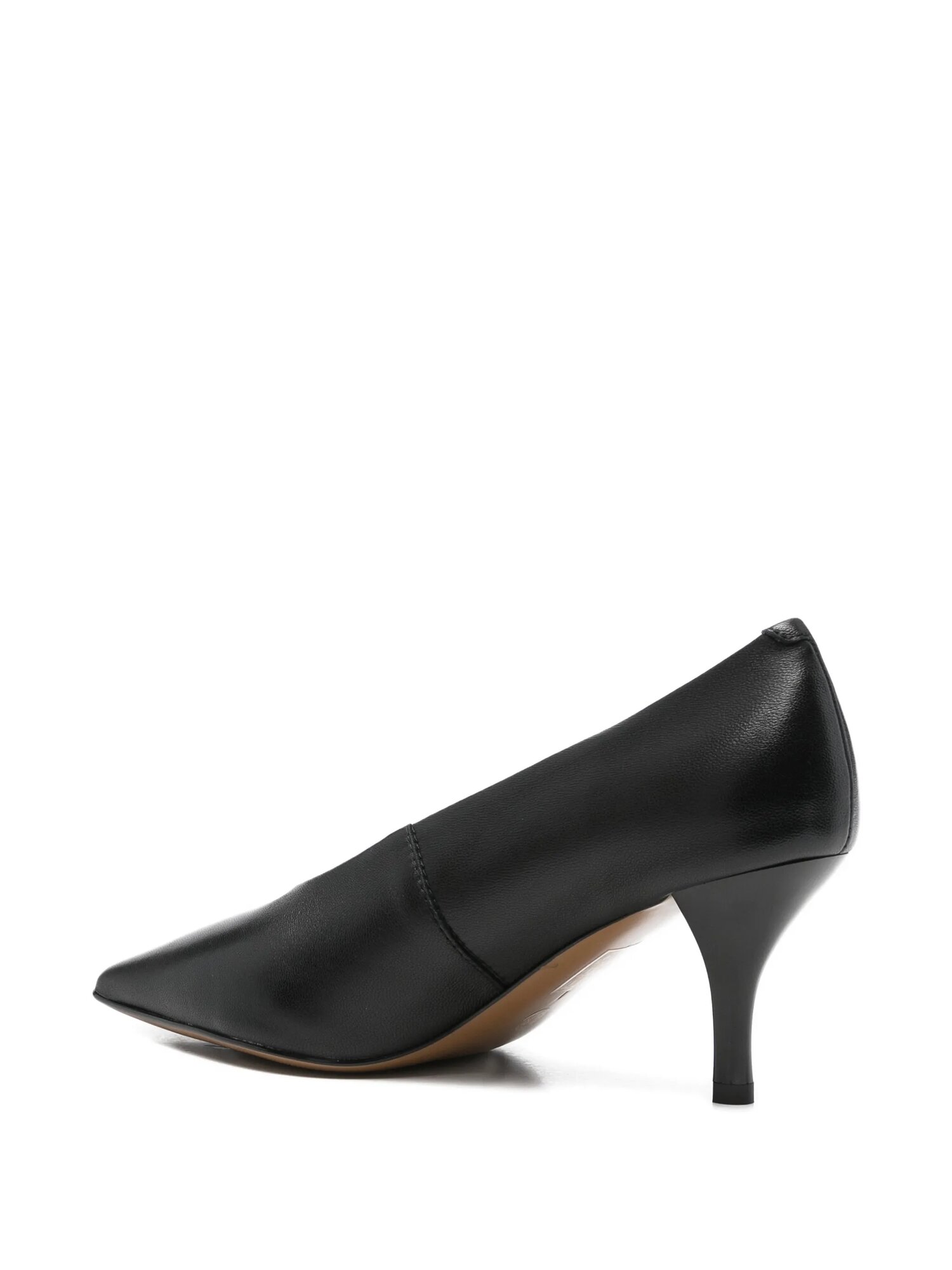 Туфли SERGIO MORETTI Pointed-toe leather pumps, размер 40, black/black — фото 1