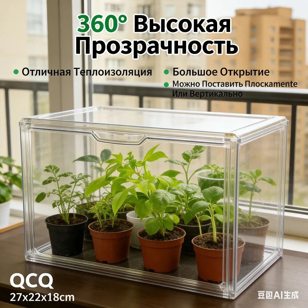 Парник, теплица мини Парник 0.27х0.22х0.18м, Пластик, Акрилик