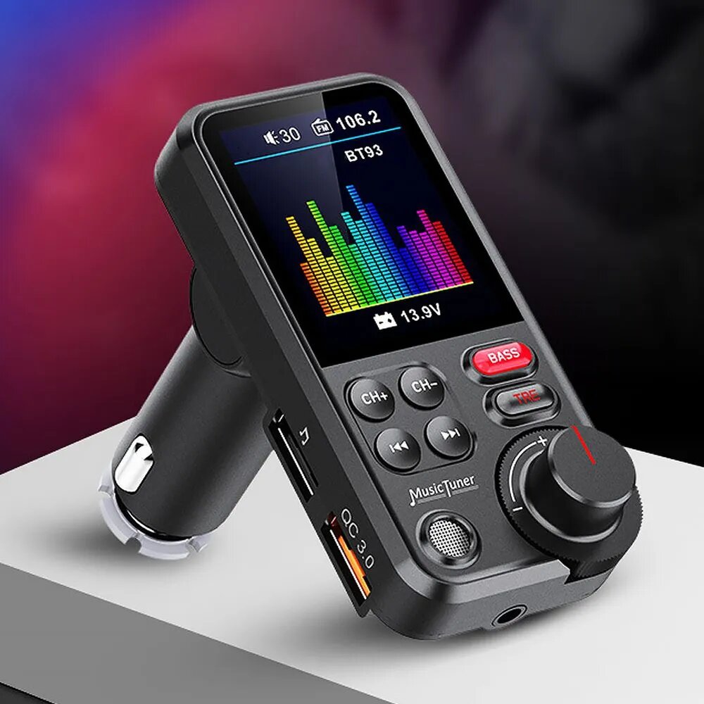 Автомобильный MP3-плеер с Bluetooth 5.0, OLED-дисплеем 1,8 дюйма и быстрой зарядкой QC3.0