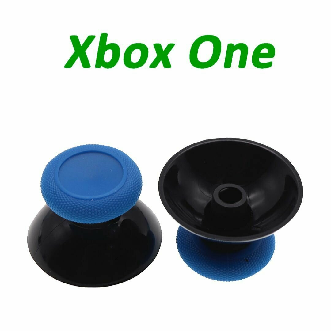 Аналоговые стики для XBOX ONE, пластик/силикон, черно-синие, 2 шт. — фото 1