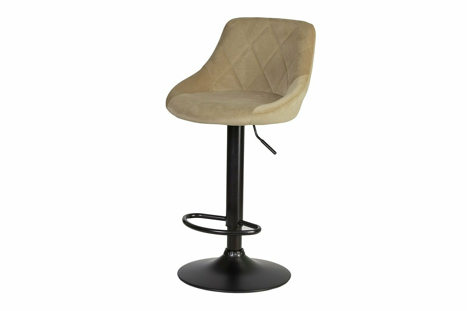 Стул барный DOBRIN Logan Black, 45.5х84х48 см, цвет обивки мокко, ножек чёрный