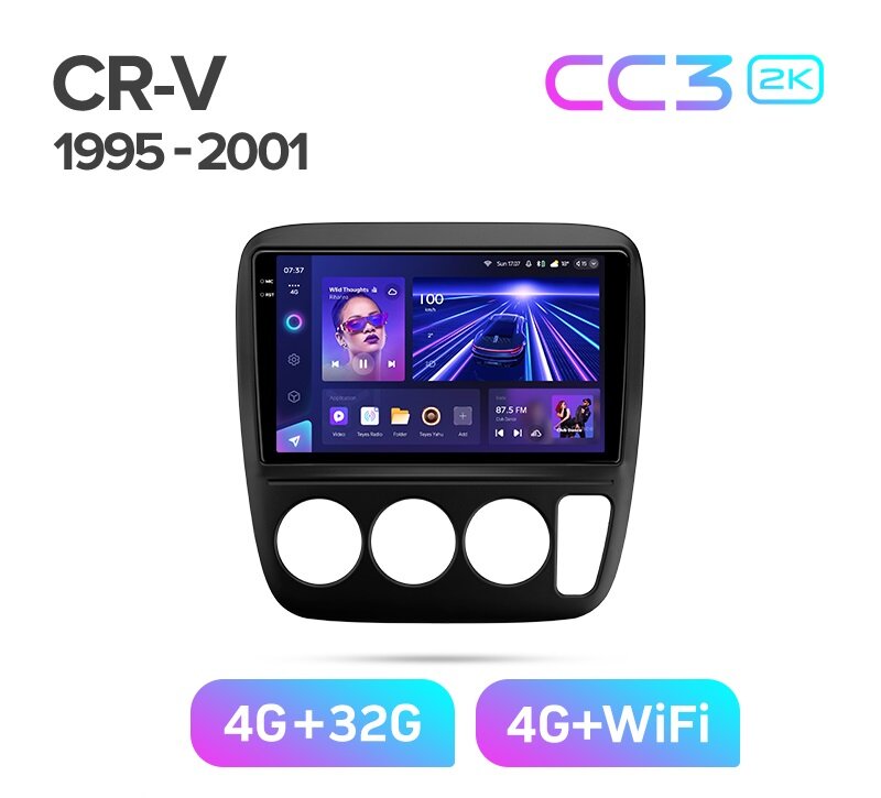 Магнитола TEYES HONDA CR-V 1995-2001 г. CC3 2K 4/32ГБ