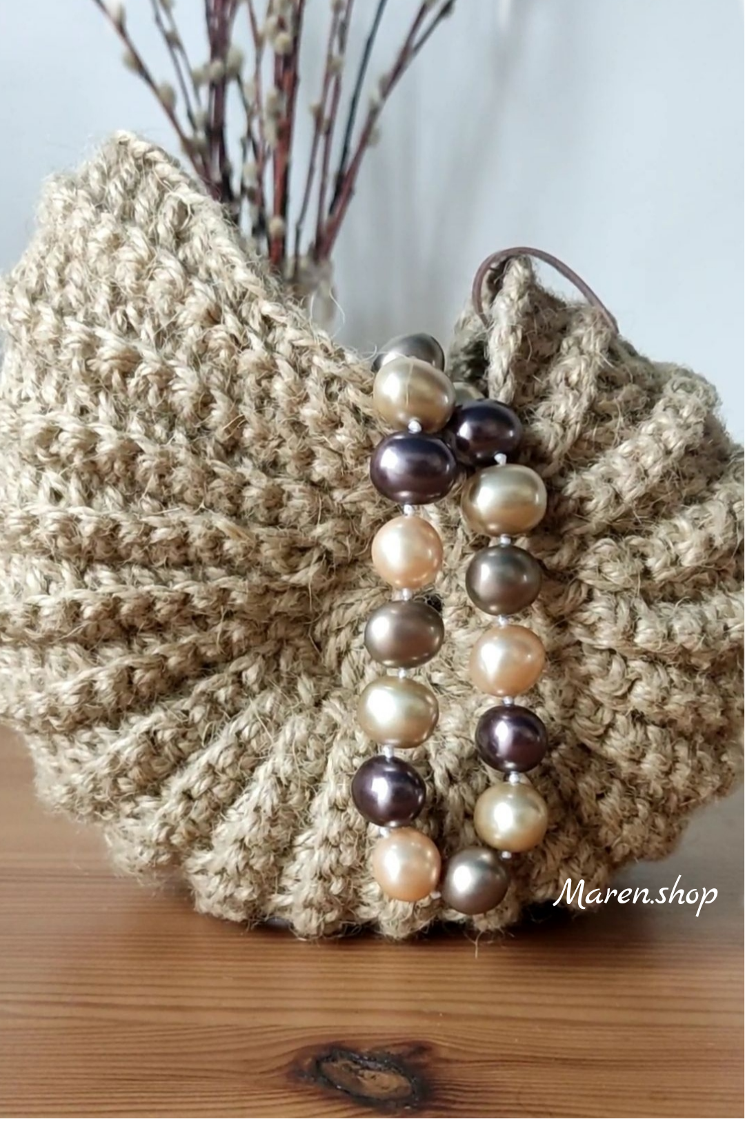 Корзина интерьерная из джута