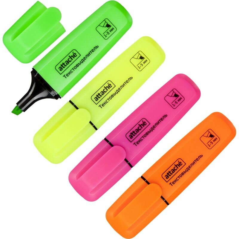 Attache Набор текстовыделителей Palette, 1-5мм, набор 4 цвета