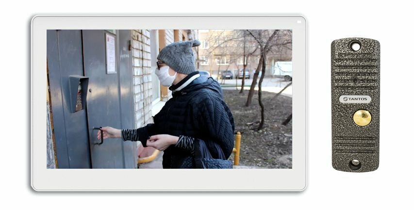 Tantos NEO HD SE (белая) и Walle HD (серебро) (комплект многофункционального домофона HD 7")