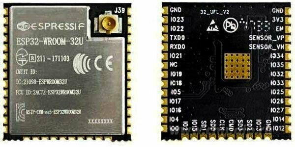 ESP32-WROOM-32U 8MB, Встраиваемый Wi-Fi/Bluetooth модуль на базе чипа ESP32-D0WD с разъемом для внешней антенны