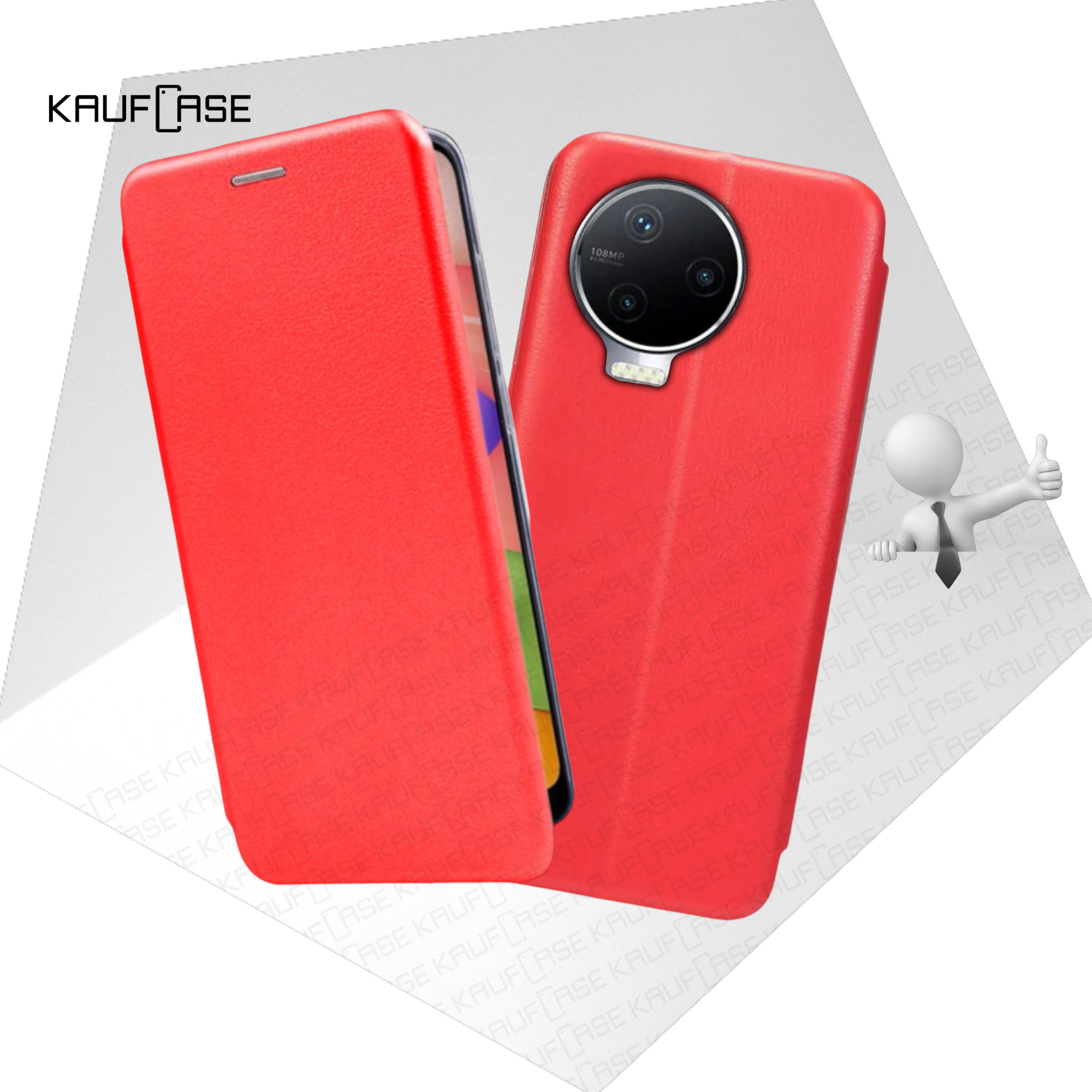 Чехол книжка для телефона Infinix Note 12 (2023) /Note 12 Pro (X676C) (6.7"), красный. Текстура под кожу
