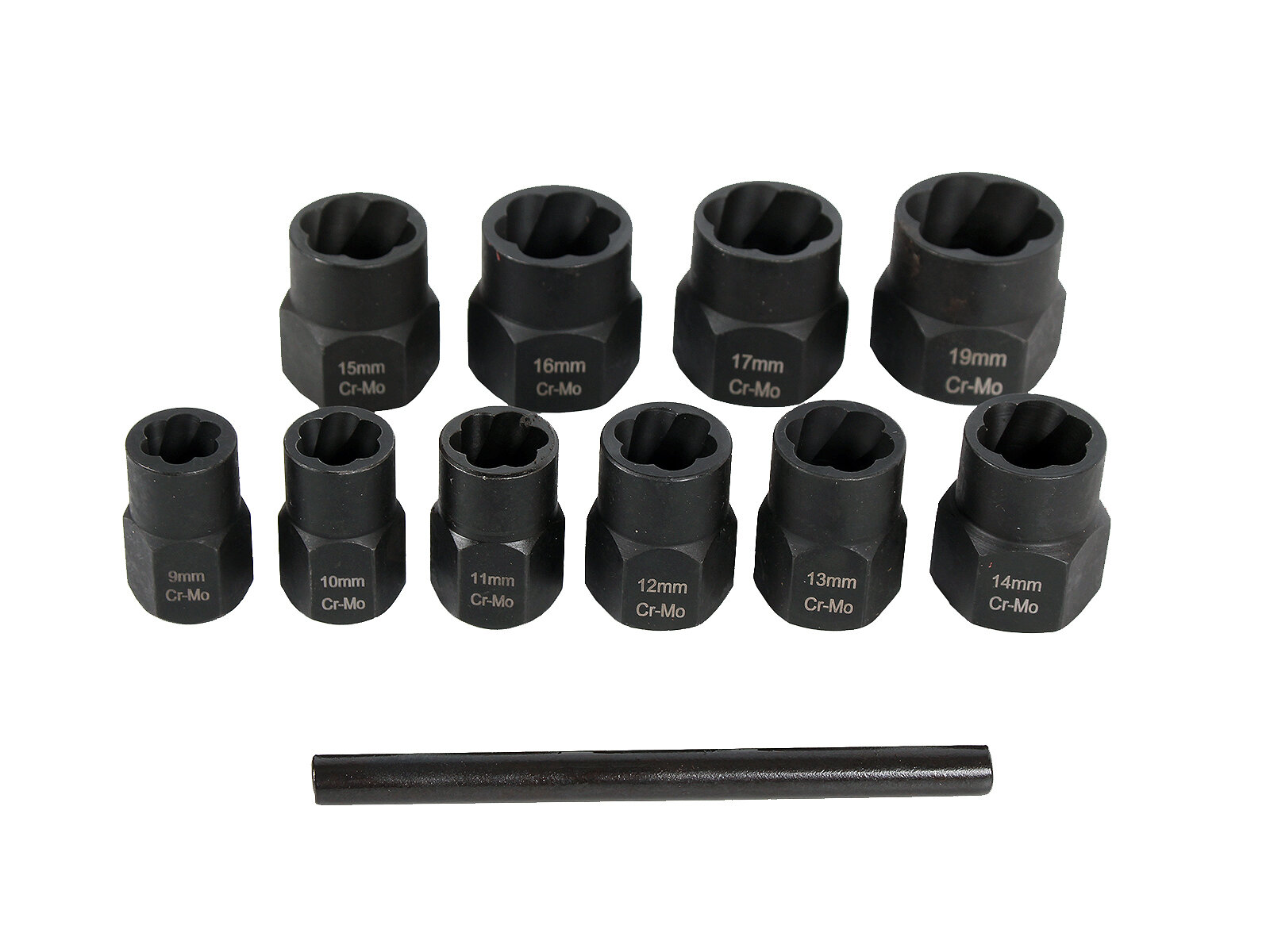 Набор головок эврика для поврежденных болтов и гаек 3/8 11 предметов 9-19мм в кейсе