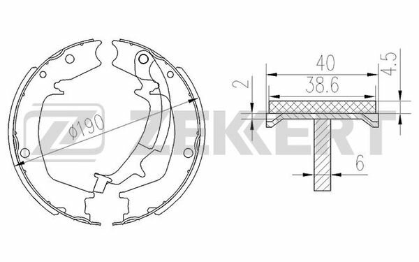 Колодки тормозные Hyundai Santa Fe 01-, Sonata III-VI 98-; Kia Magentis задние барабанные (GS8489)