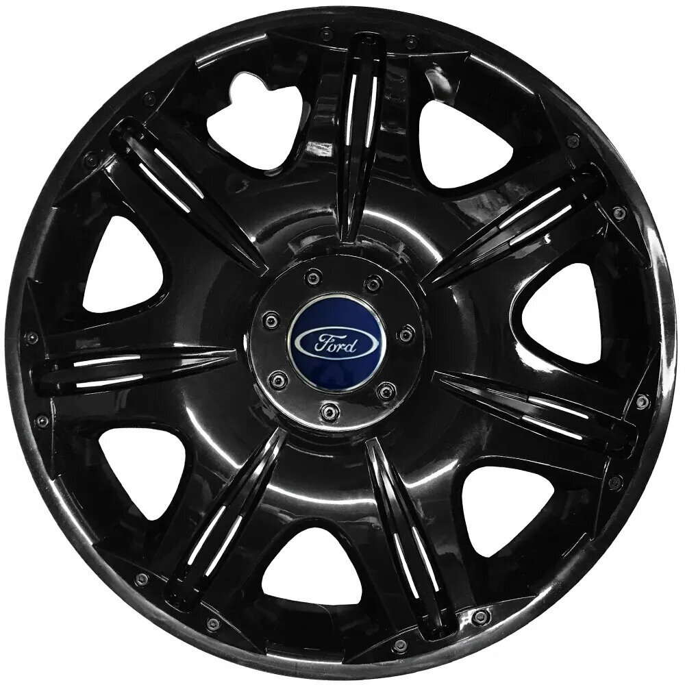 Автомобильные колпаки на диски ФОР опус черная R15", в комплекте 4 колпака