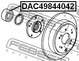 Подшипник ступичный задний 49X84X40X42 DAC49844042 FEBEST DAC49844042