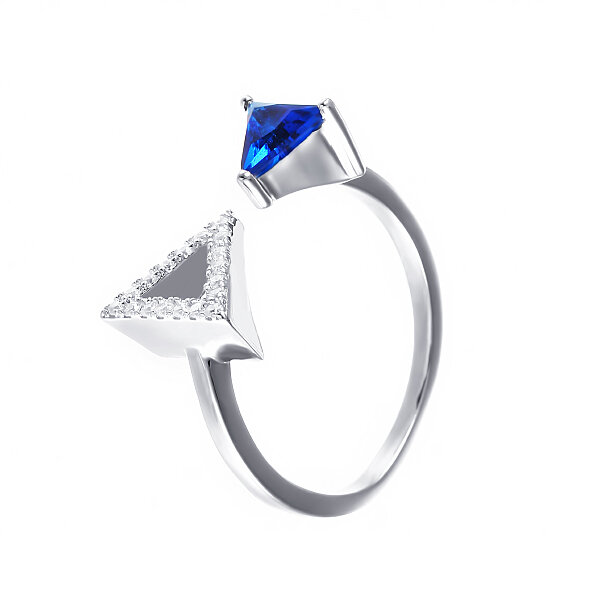 Кольцо, серебро, 925 проба, фианит