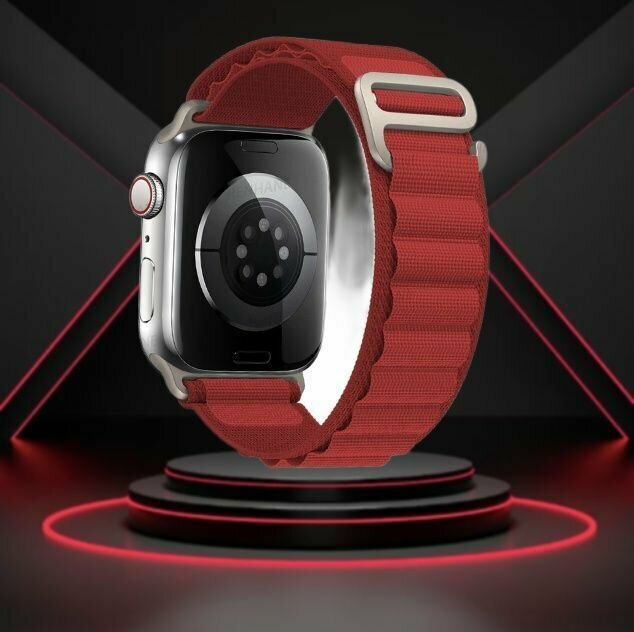 Тканевый ремешок для часов Apple Watch 42-44 мм, красный