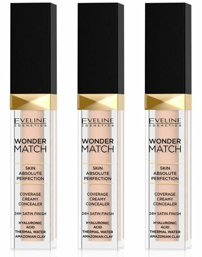 Eveline Cosmetics Кремовый консилер для лица Wonder match, №015 Natural, 7 мл, 3 шт