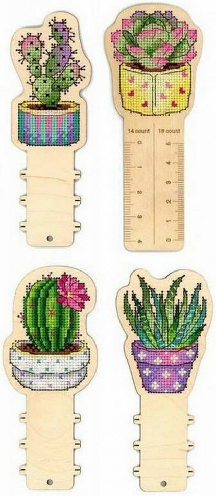 Набор для вышивания Щепка #О-006 Веселые ребята. Линейка + 3 бобины, Счетный крест, 7 x 18 см