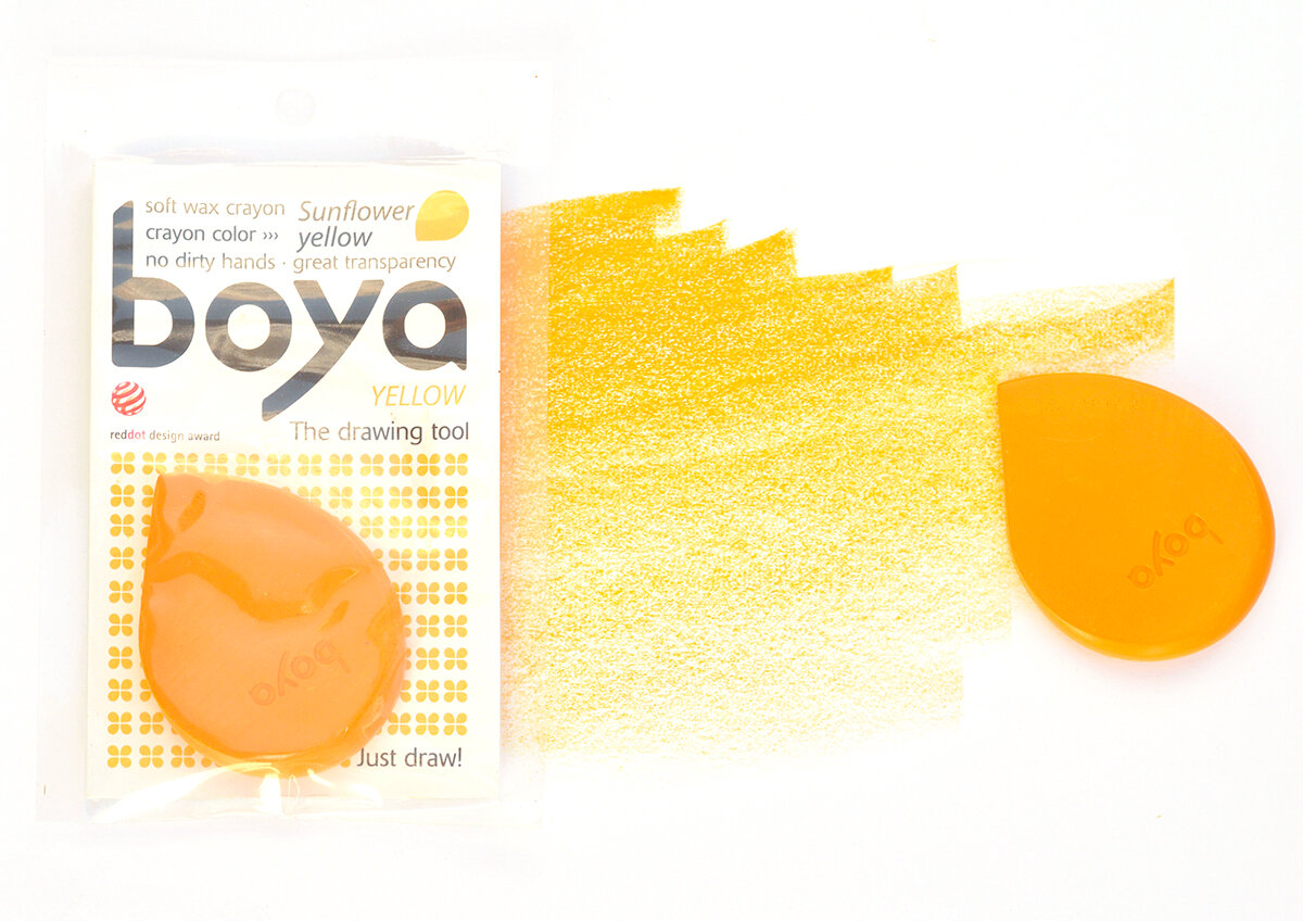 Пастель восковая для рисования Boya, мелок 9 х 14,5 см жёлтый BOYA d.o.o. 1 SET/SUNFLOWER YELLOW