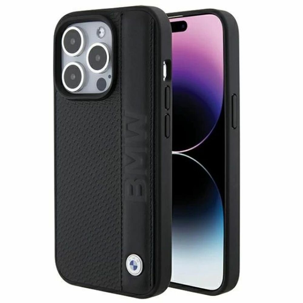 Чехол CG Mobile BMW для iPhone 15 Pro Max Signature Leather Textured with Logo imprint Hard Black - чёрный