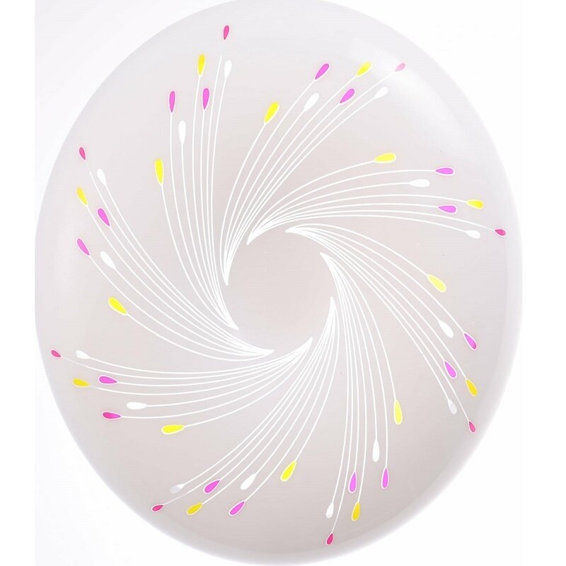 Светильник потолочный Накладной Круг светодиодный Разноцветный узор LED 18Вт 6500К Белый D250х90мм Спутник