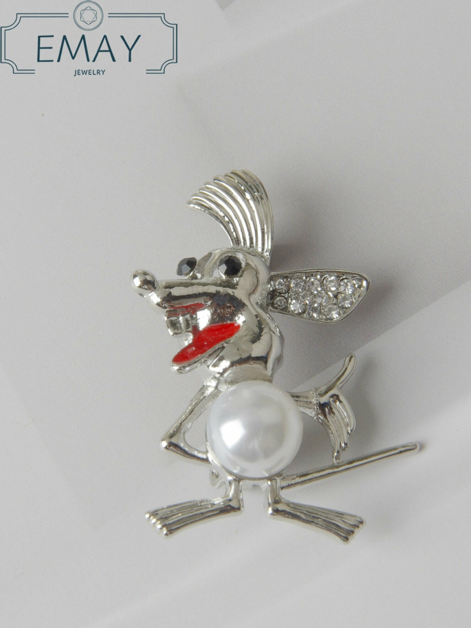 Брошь, искусственный камень