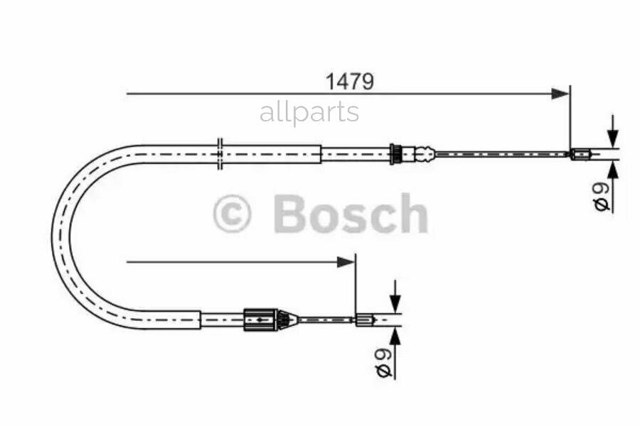 BOSCH 1987477647 Трос ручного тормоза