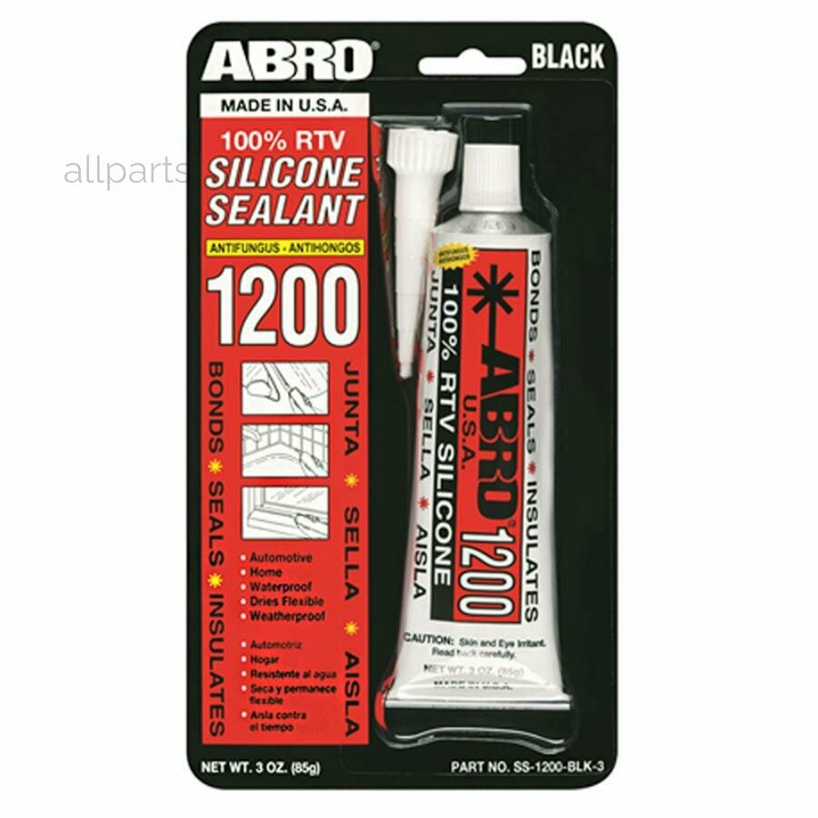 ABRO SS-1200-BLK-3 Герметик силиконовый черный (85 г) США ABRO SS-1200-BLK-3